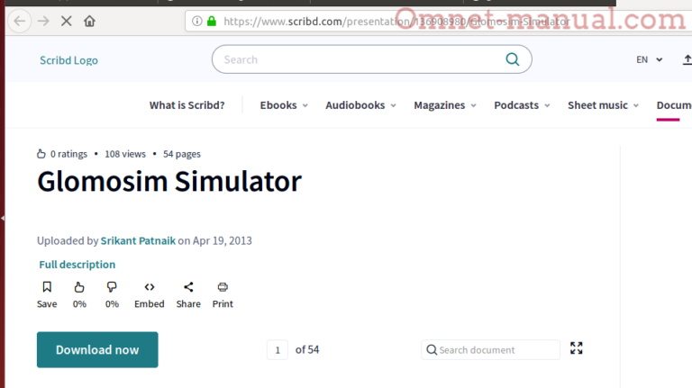 Process of Downloading Glomosim