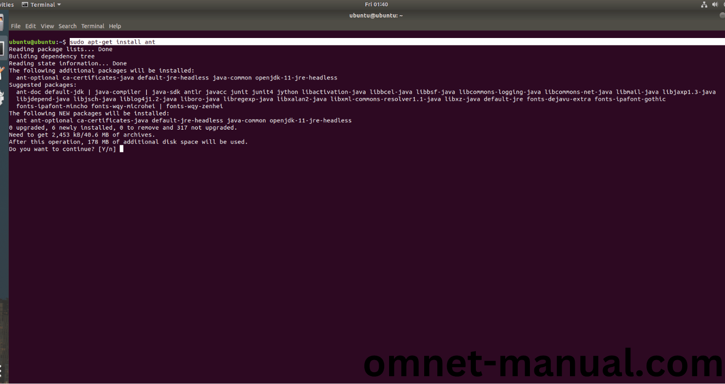 ANT Installation Command – OMNeT++ Simulator