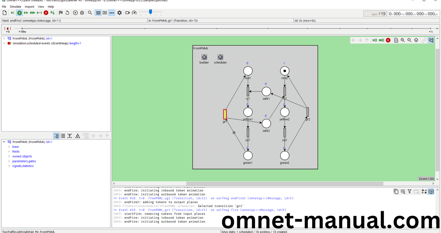 Executing the Example Program Using CComponent header file – OMNeT++ Simulator