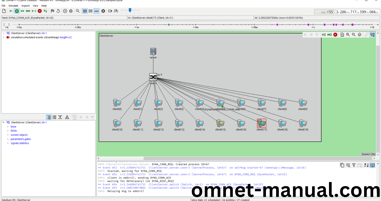 Executing the Example Program Using Cobject header file – OMNeT++ Simulator