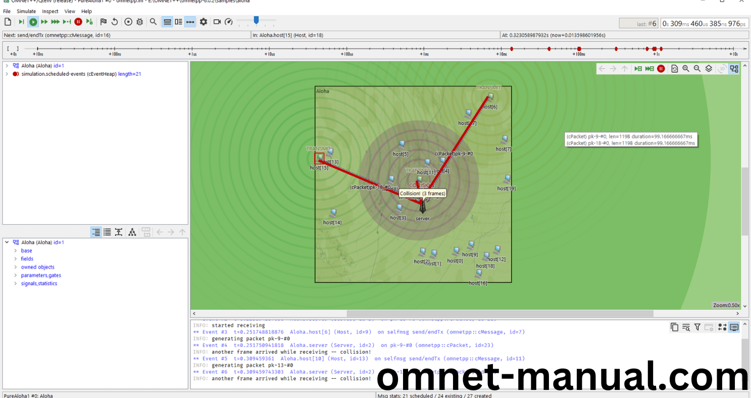 Executing The Example Program Using Omnetpp Header File Omnet Simulator