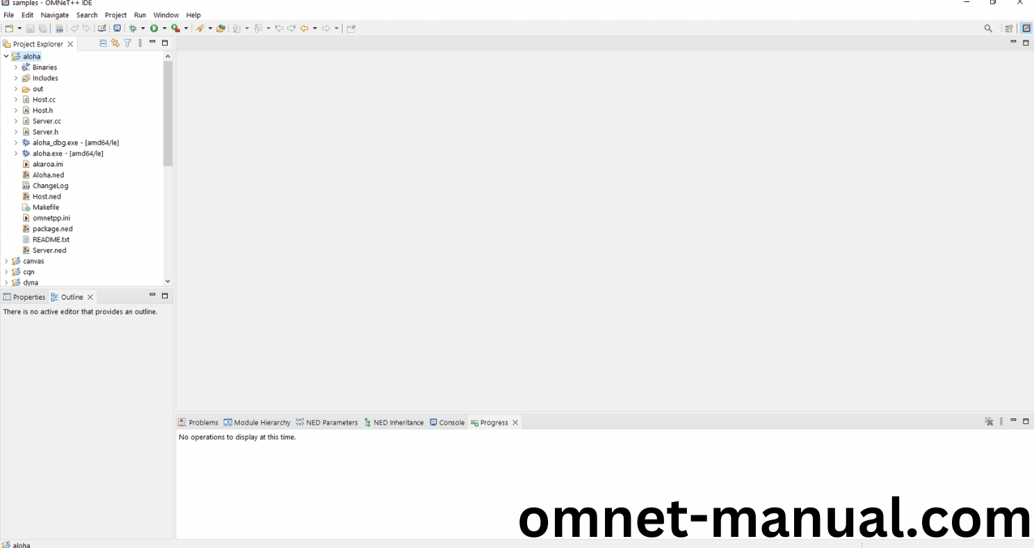 Executing The Example Program Using Omnetpp Header File Omnet Simulator
