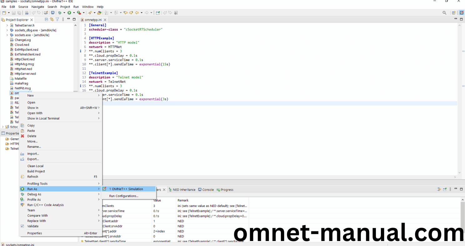 Executing the Example Program Using cEvent header file – OMNeT++ Simulator