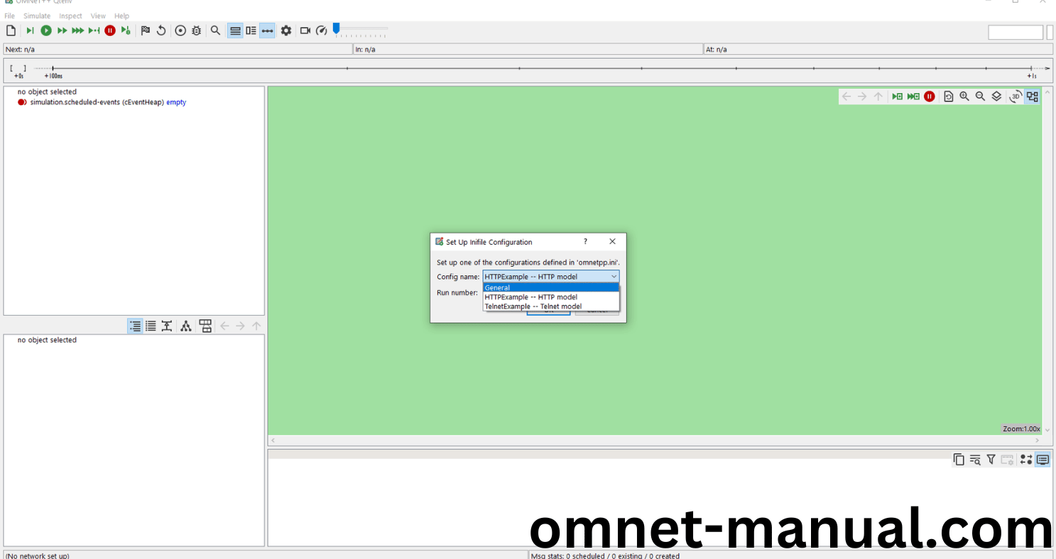 Executing the Example Program Using cScheduler header file – OMNeT++ Simulator