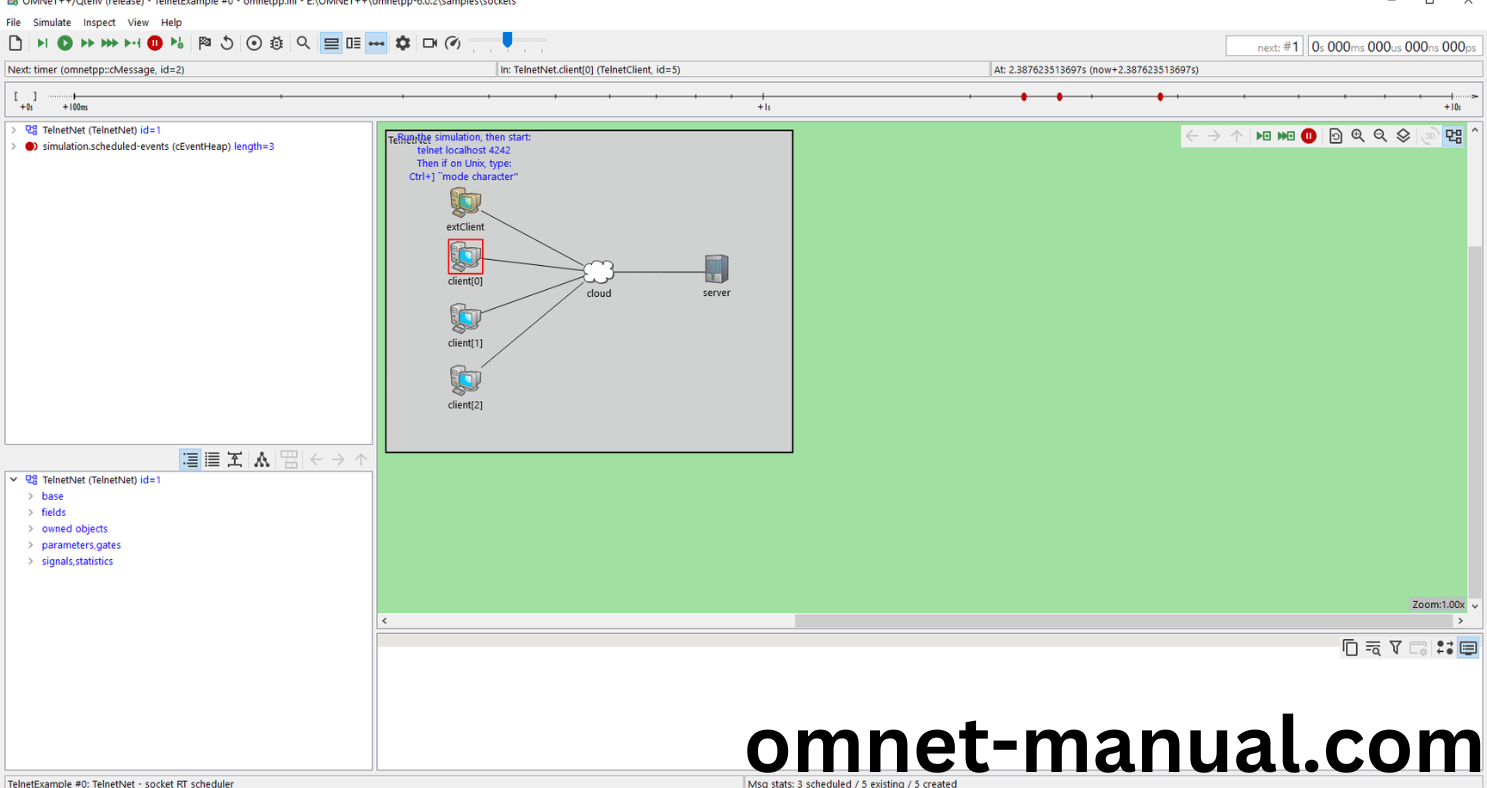 Executing The Example Program Using Cscheduler Header File Omnet 