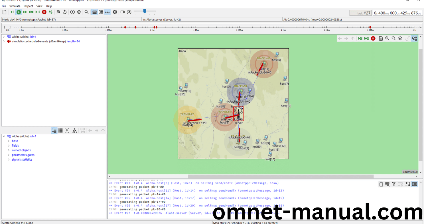 Executing the Example Program Using cStatistic header file – OMNeT++ Simulator