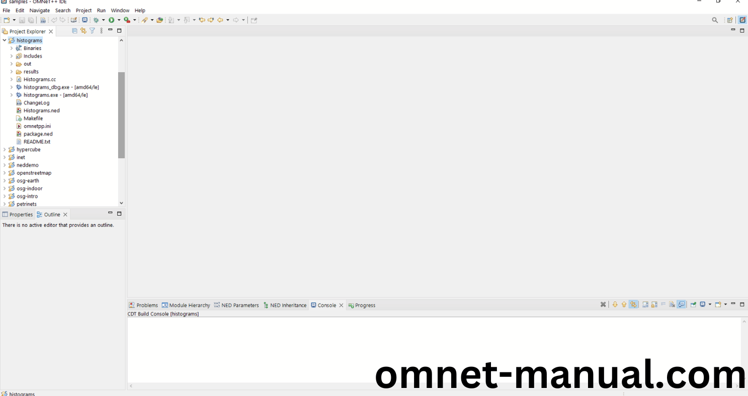 Executing the Example Program Using cpsquare header file – OMNeT++ Simulator