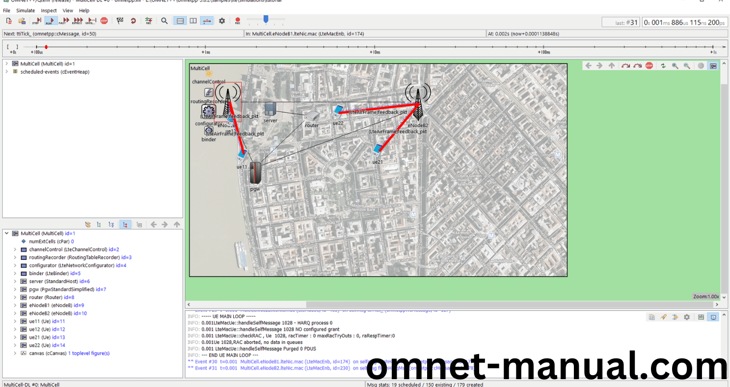 Executing The Example Simulte Framework Program Omnet Simulator