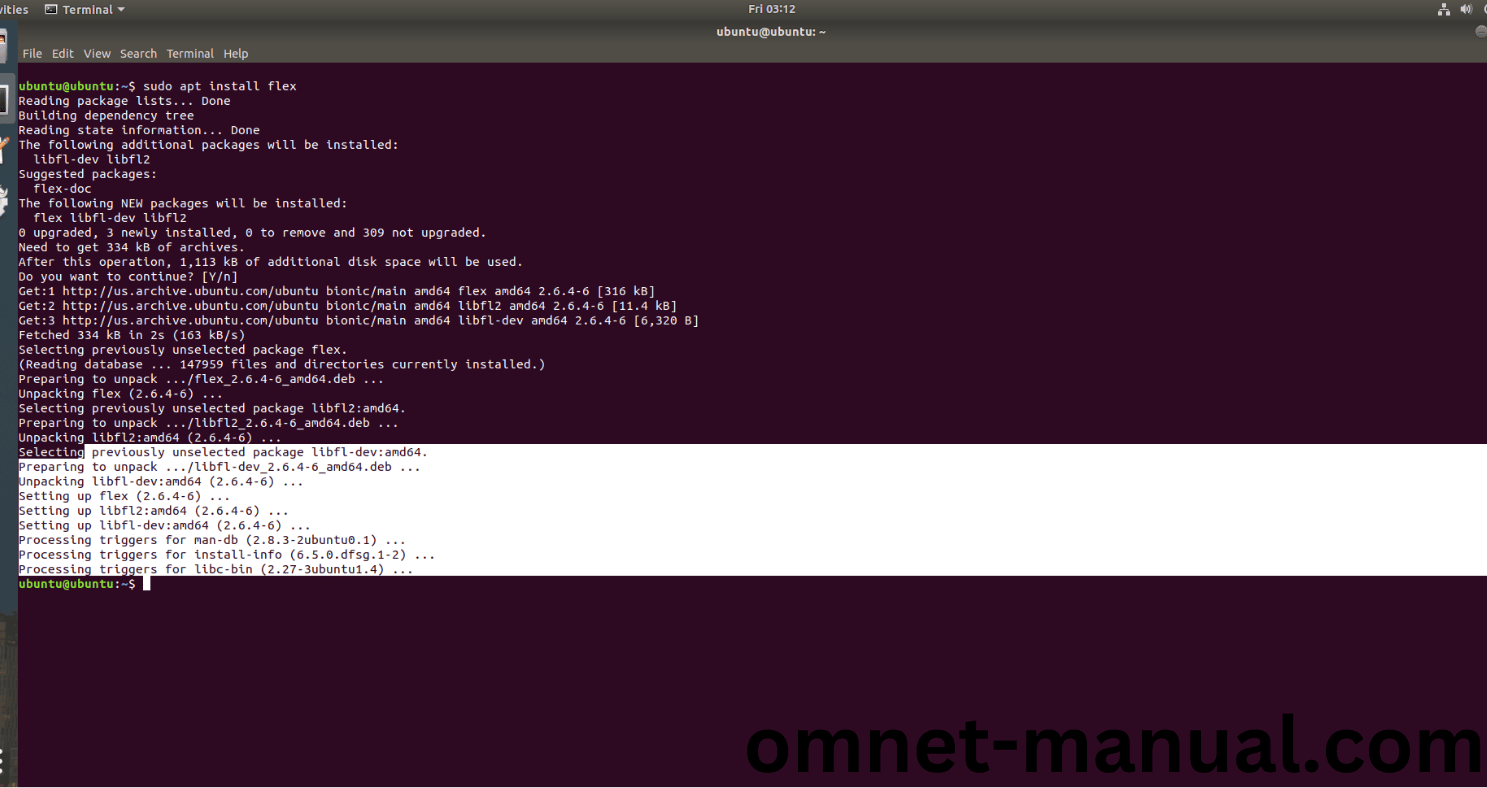 Flex Installation Command – OMNeT++ Simulator