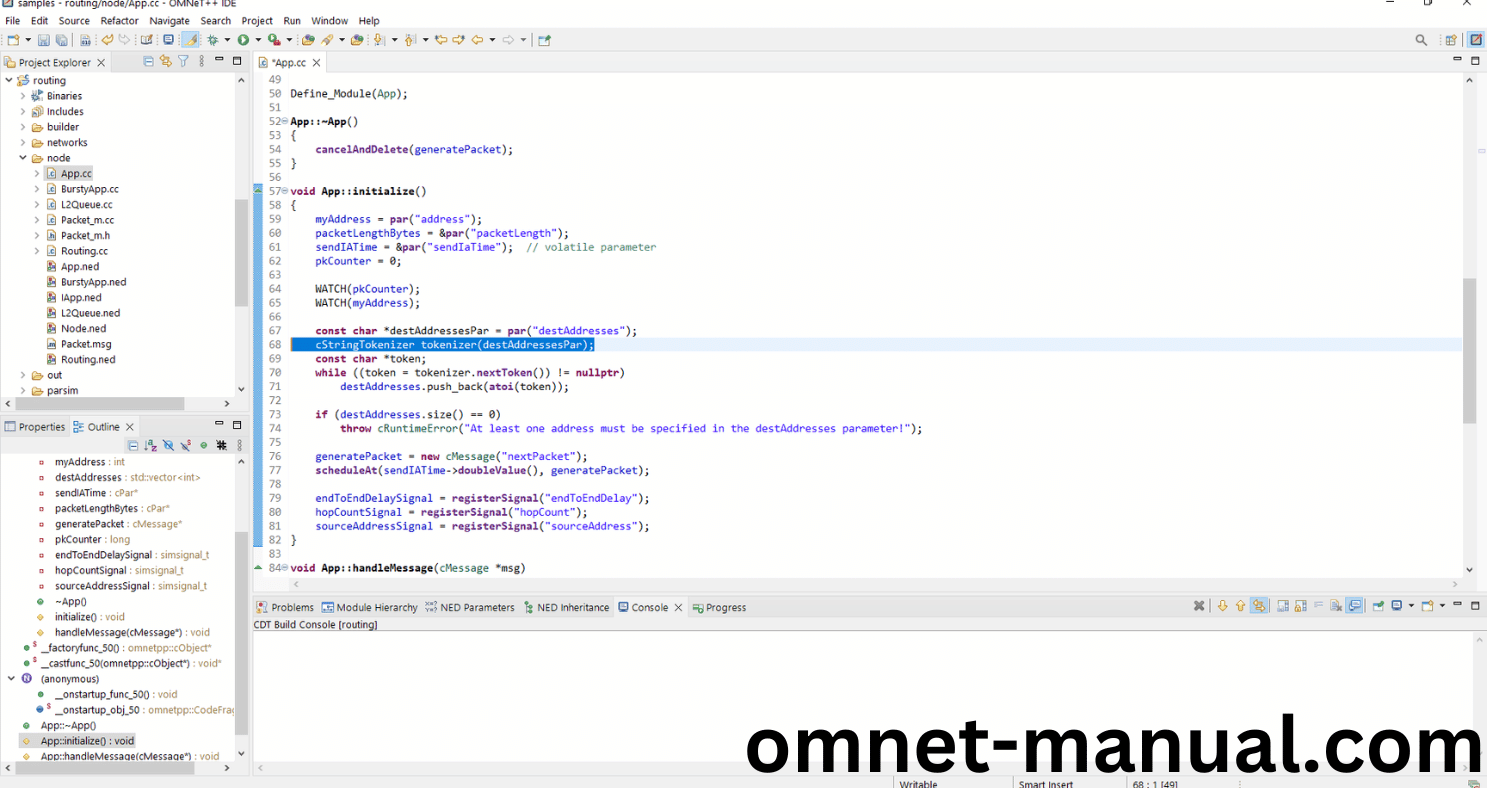 Importing cStringTokenizer.h – OMNeT++ Simulator
