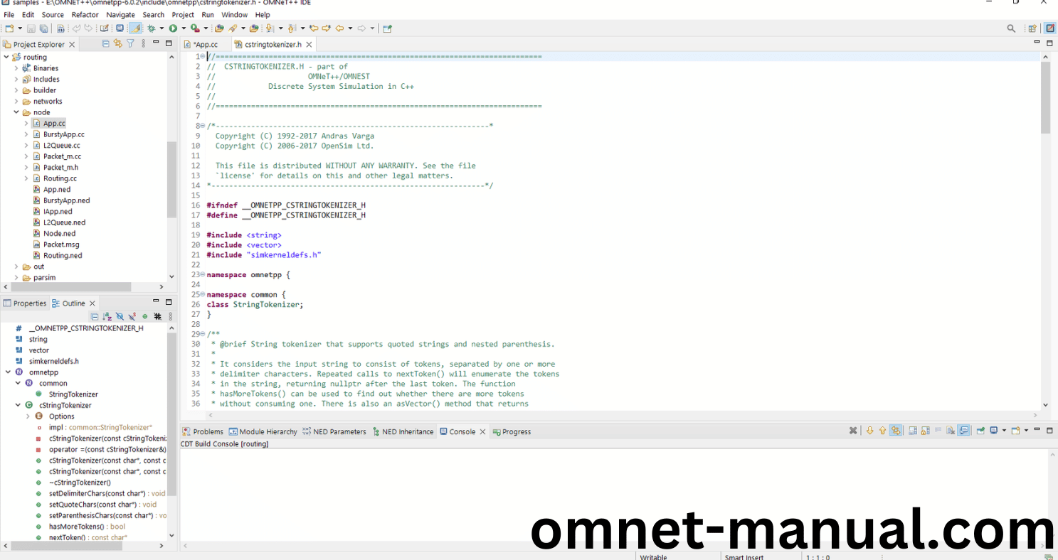 Importing cStringTokenizer.h – OMNeT++ Simulator