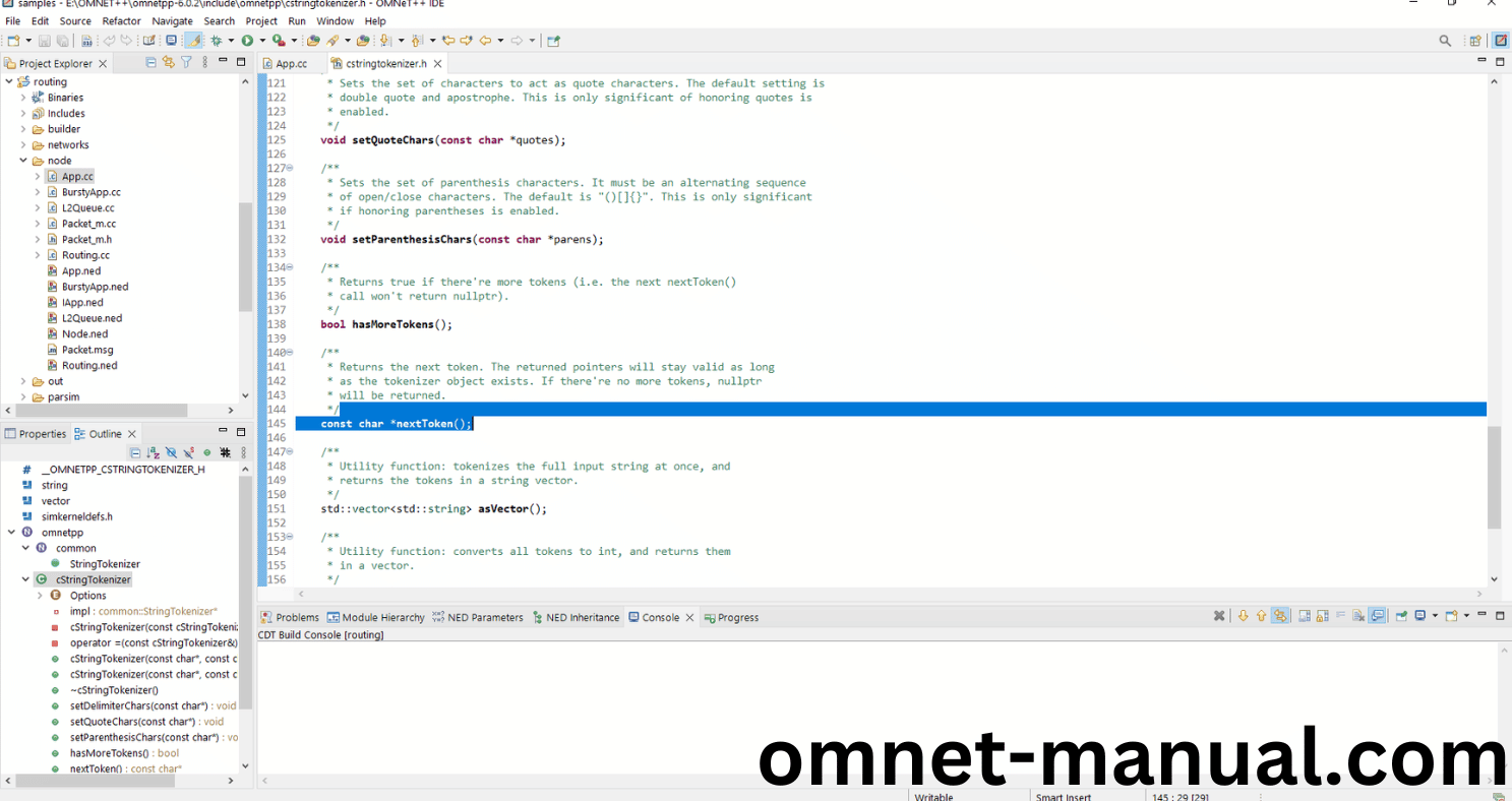 Importing cStringTokenizer.h – OMNeT++ Simulator