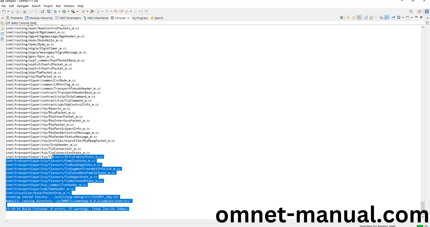 Inet Building Process – OMNeT++ Simulator