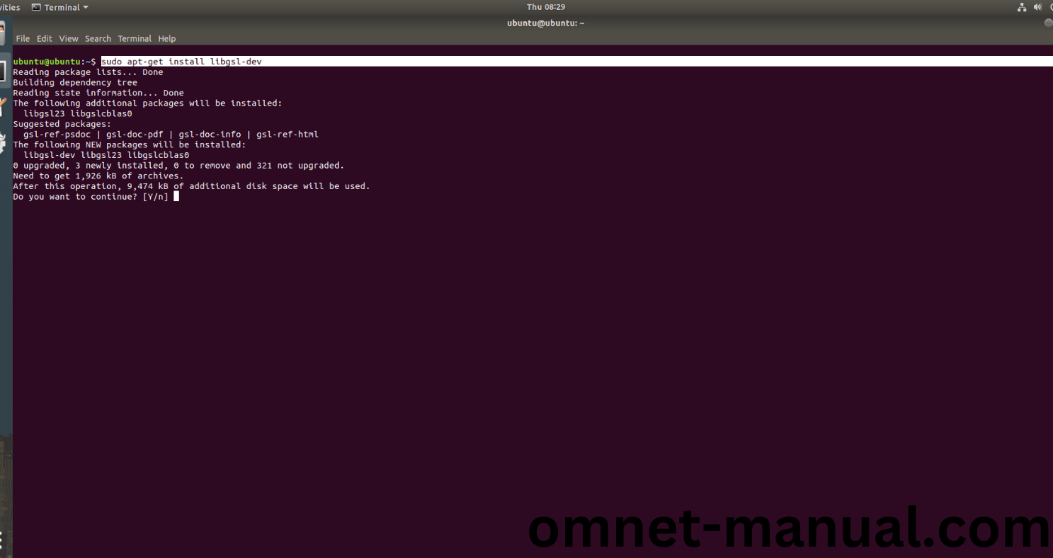 Libgsl dev Installation Command – OMNeT++ Simulator