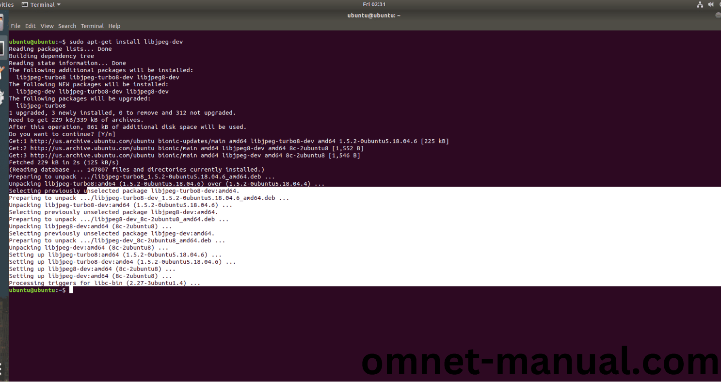 Libjpeg-dev Installation Command – OMNeT++ Simulator