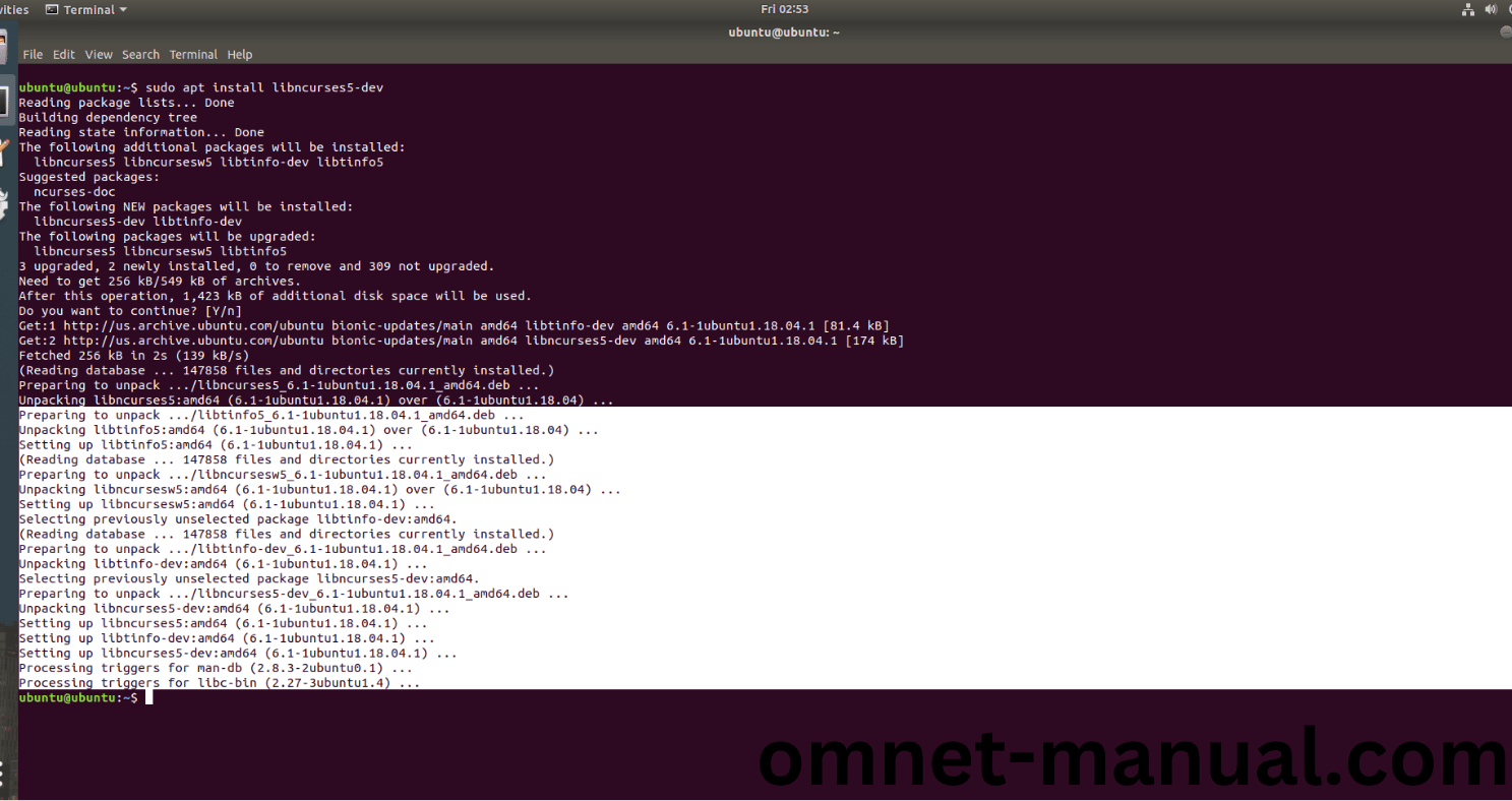Libncurses5 Dev Installation Command Omnet Simulator