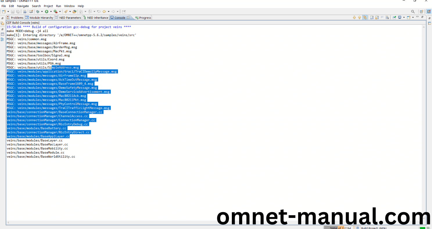 Veins Building Process – OMNeT++ Simulator